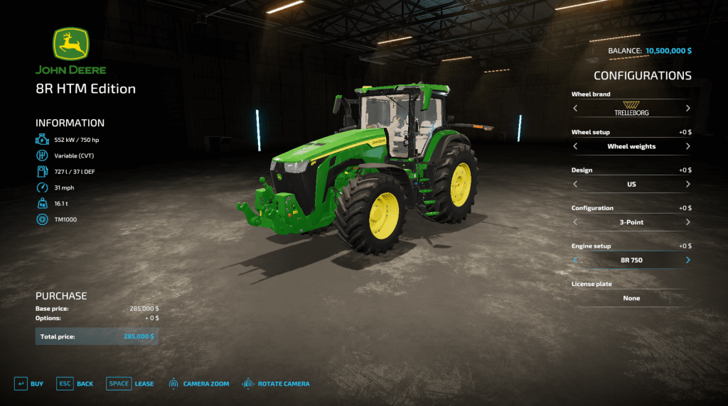 John Deere 8R, 8RX, & 8RT V1.0 - FS25 / FS22 Mod
