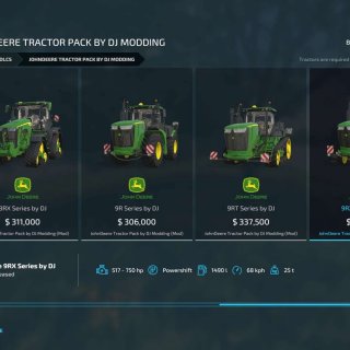 John Deere Tractor Pack by DJ Modding v1.0 - FS25 / FS22 Mod