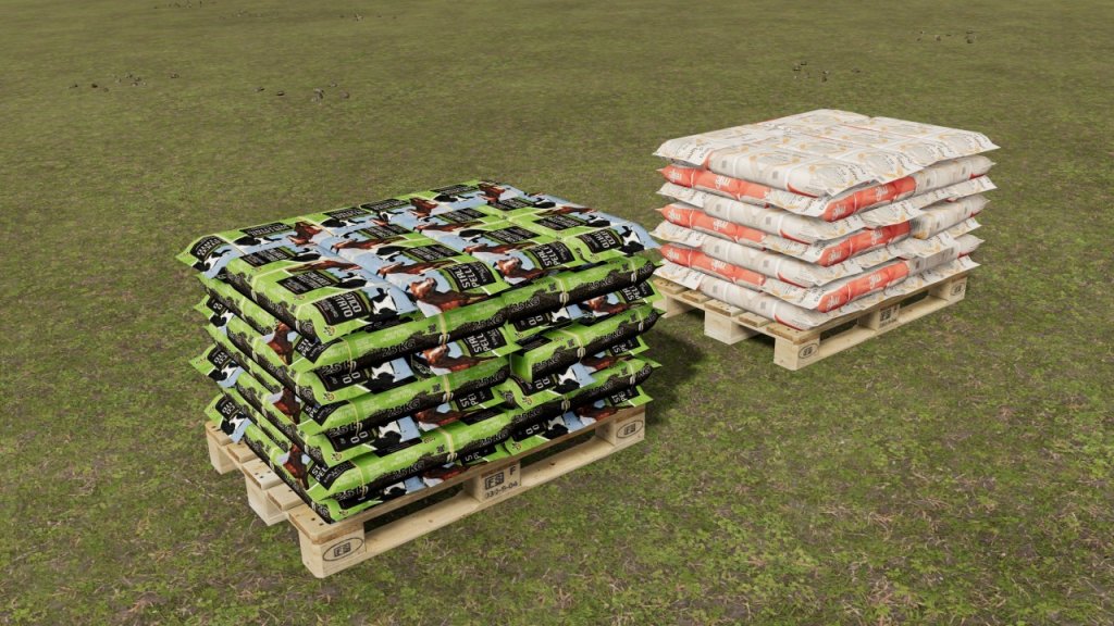 Flour & Manure in pallets V1.0 - FS25 / FS22 Mod