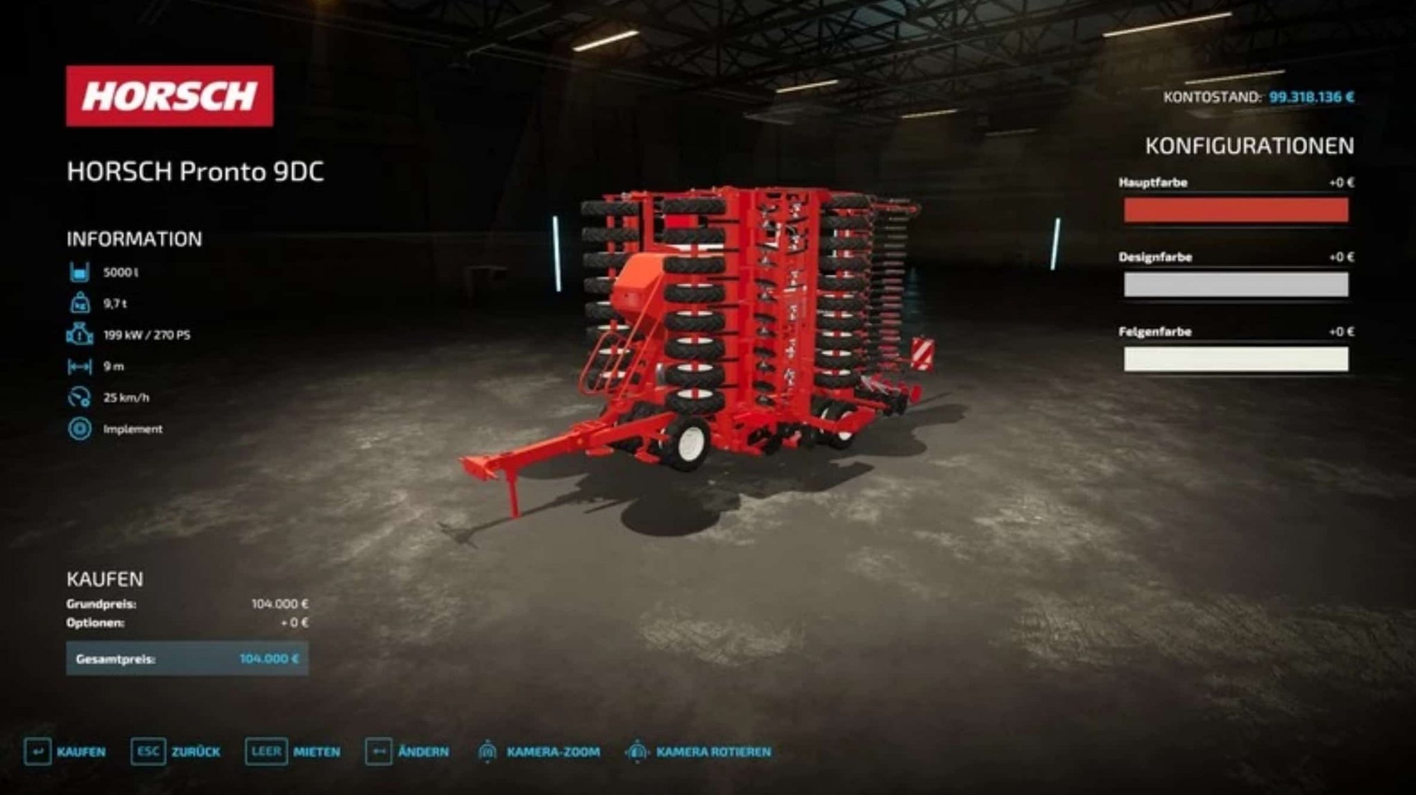 Horsch Pronto 9 DC Multicolor v1.0.0.0 - FS25 / FS22 Mod