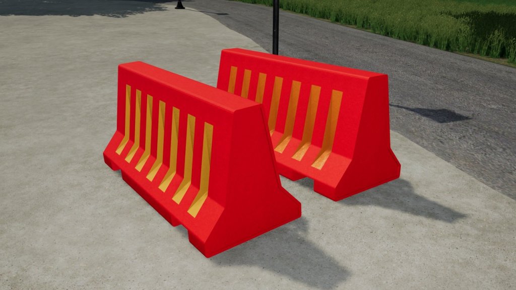 Plastic road barriers V1.0 - FS25 / FS22 Mod