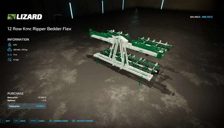 12 Row Kmc Ripper Bedder Flex v1.0.0.1 - FS25 / FS22 Mod