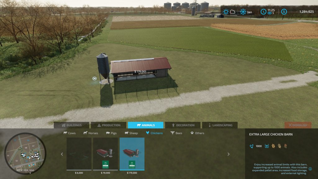 Extra Large Chicken Barn V1.0.0.1 - FS25 / FS22 Mod