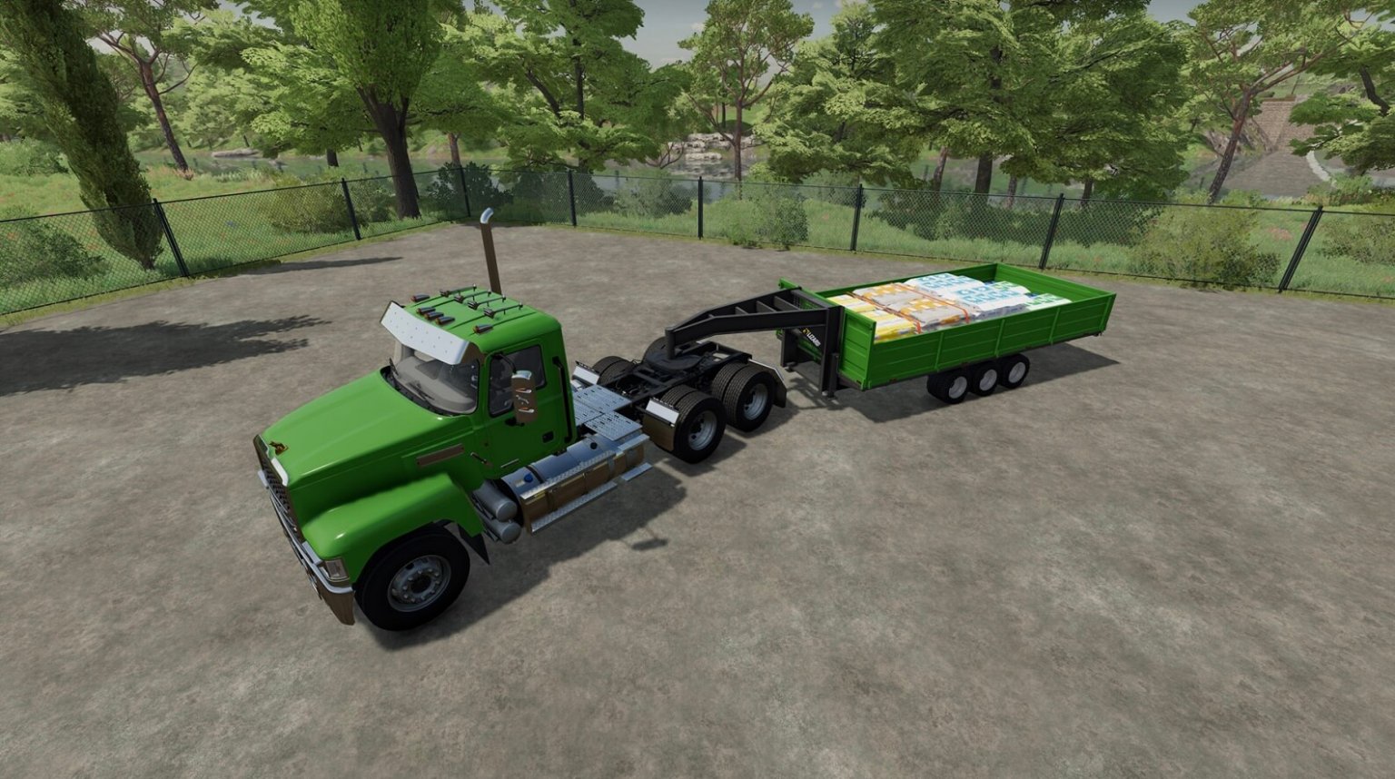 Gooseneck Pallet Trailer Autoload v1.0.0.0 - FS25 / FS22 Mod