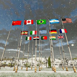 International Flags Pack V1.0 - FS25 / FS22 Mod
