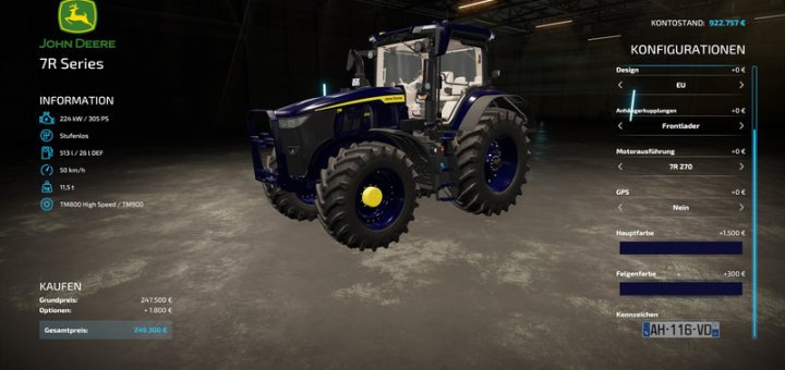 JOHN DEERE DB60 24 ROW PLANTER v1.0.0.0 - FS22 Mod