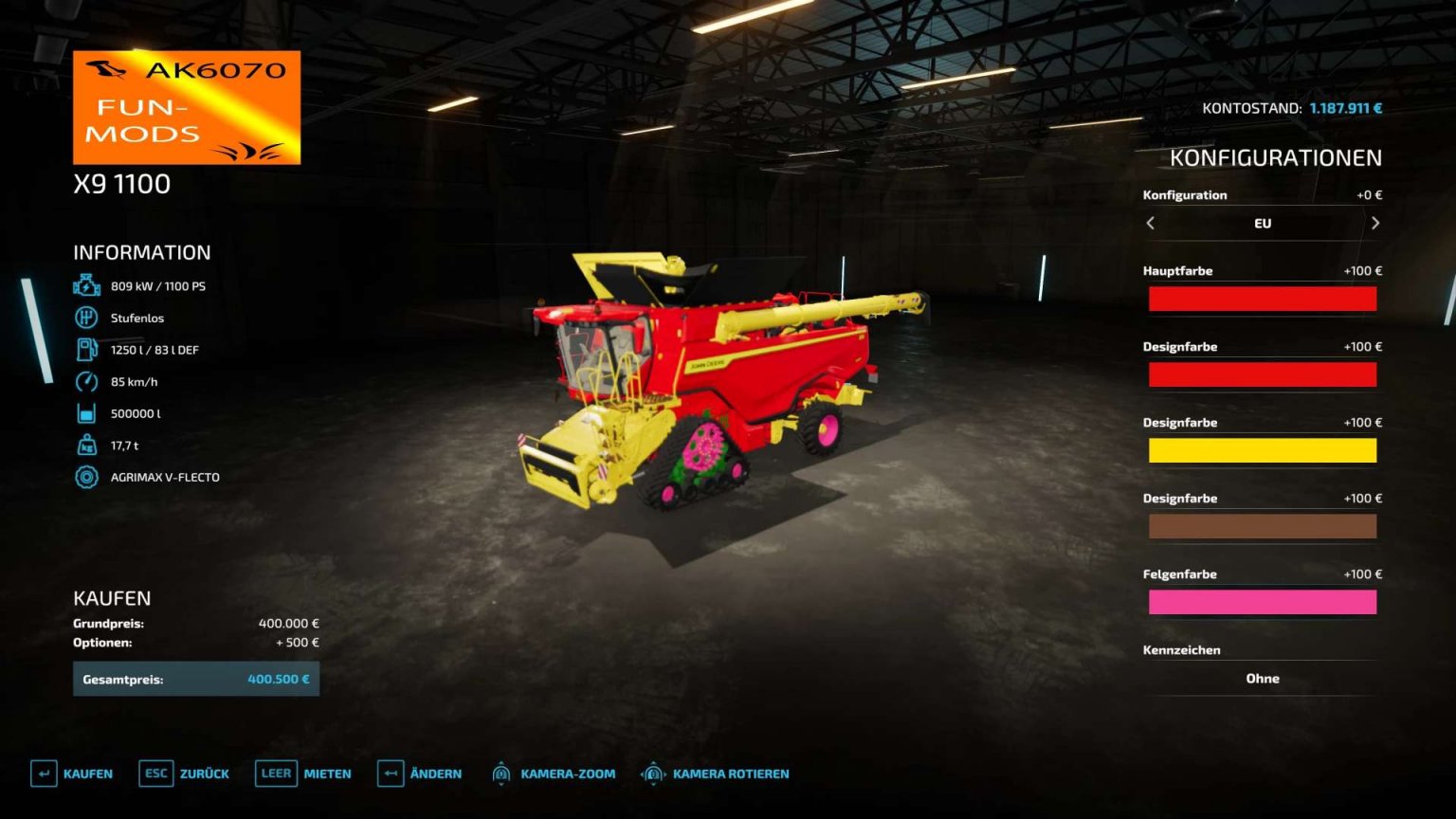 Combine harvester as a maize chopper v2.1 - FS25 / FS22 Mod