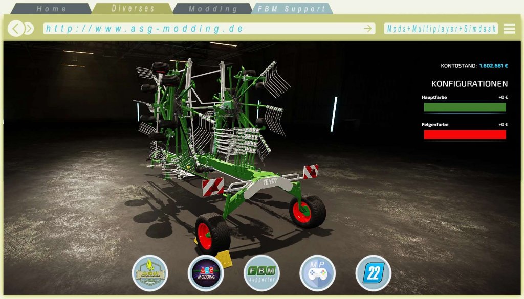 Fendt Rake v1.0.0.0 - FS25 / FS22 Mod