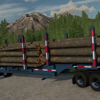 Hallbilt MFG Tri Axle Log Trailer v1.0 - FS25 / FS22 Mod