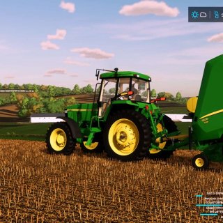 John Deere 560M with Net Wrap Addon v1.0.0.0 - FS25 / FS22 Mod