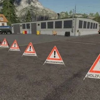Forest way barrier pyramid signs v1.0.0.0 - FS25 / FS22 Mod