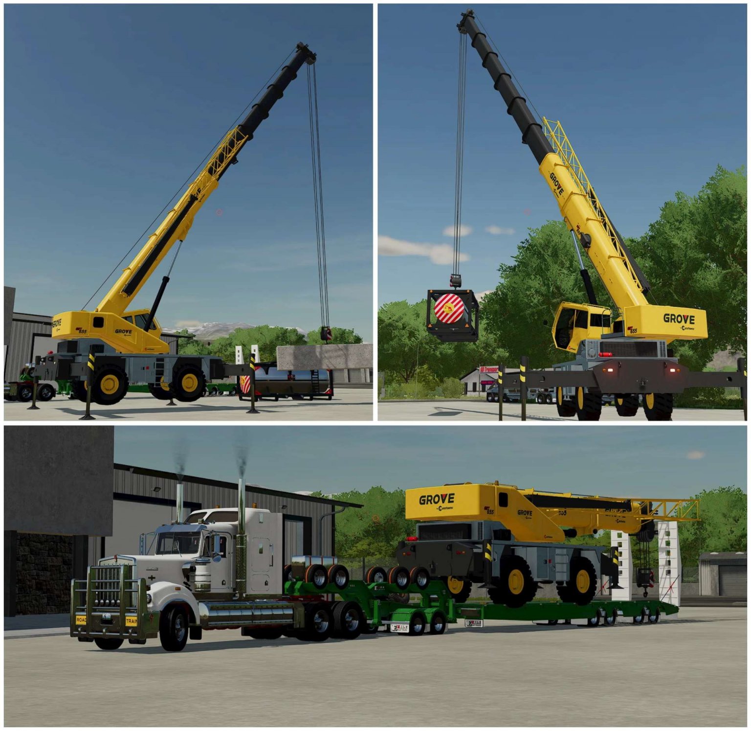 Grove GRT 655 Rough Terrain Crane v1.0.0.0 - FS25 / FS22 Mod
