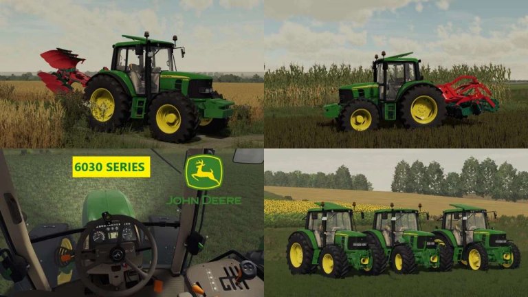 John Deere 6030 Series 4 cylinders v1.0.1.1 - FS25 / FS22 Mod