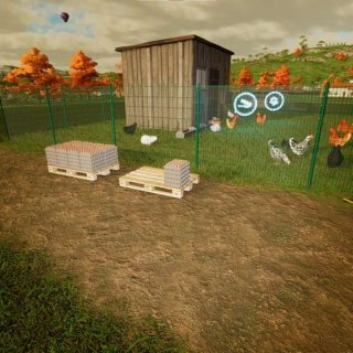 Small Wooden Chicken Coop With Enclosure v1.0.0.0 - FS25 / FS22 Mod