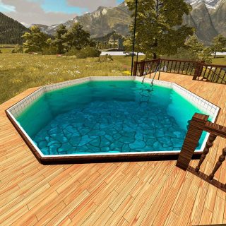 Wooden Pool Deck V1.0.0.0 - FS25 / FS22 Mod