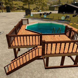 Wooden Pool Deck V1.0.0.0 - FS25 / FS22 Mod