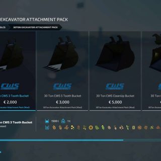 30 Ton CWS Buckets v1.0.0.0 - FS25 / FS22 Mod