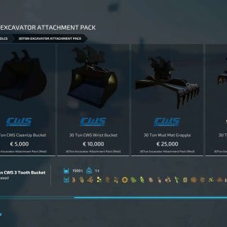 30 Ton CWS Buckets v1.0.0.0 - FS25 / FS22 Mod