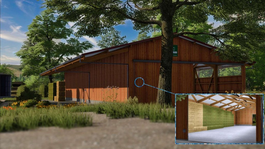 Garage Wood Mid Bale Stack Farming Dud’s Edition v1.0.0.0 - FS25 / FS22 Mod