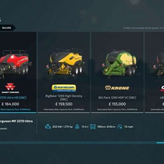 Selectable Bale Capacity Pack v1.3.0.0 - FS25 / FS22 Mod