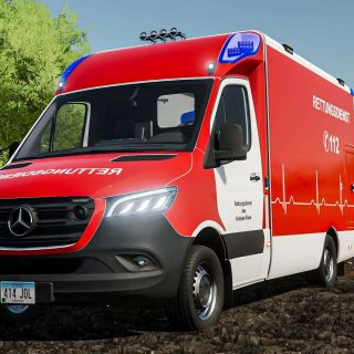 Mercedes-Benz Sprinter Strobel Ambulance v1.0.0.0 - FS25 / FS22 Mod
