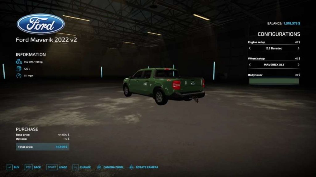 Ford Maverick Pickup Truck v2.1.0.0 - FS25 / FS22 Mod