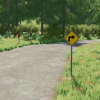 US Road Signs Pack v1.0.0.0 - FS25 / FS22 Mod