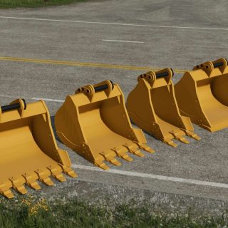 40-60 Ton Excavator Bucket Pack v2.0.0.0 - FS25 / FS22 Mod