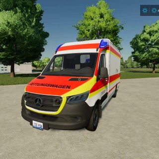 Mercedes Benz Sprinter Strobel Ambulance v1.0.0.1 - FS25 / FS22 Mod