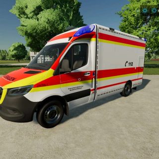 Mercedes Benz Sprinter Strobel Ambulance v1.0.0.1 - FS25 / FS22 Mod