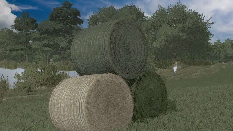 Textures of bales of straw, hay, grass v1.0.0.0 - FS25 / FS22 Mod