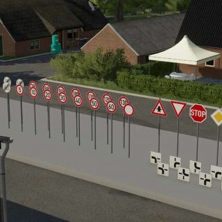German Traffic Signs (Prefab) v1.0.0.1 - FS25 / FS22 Mod