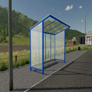 Glass Bus Stop Prefab v1.0.0.0 - FS25 / FS22 Mod