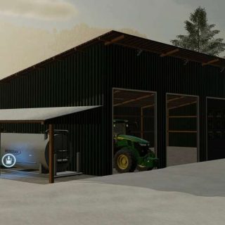 Machineshed With Gasstation v1.0.0.0 - FS25 / FS22 Mod
