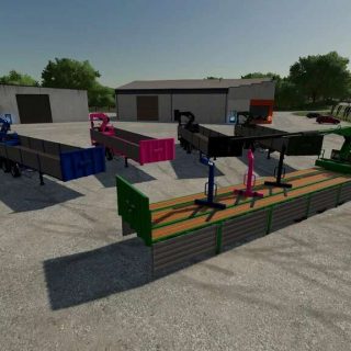 Platform Trailer With Crane v1.0.0.1 - FS25 / FS22 Mod