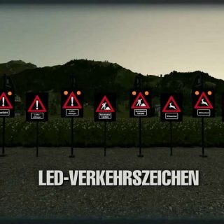 LED Traffic Signs v1.1.0.1 - FS25 / FS22 Mod