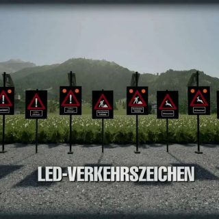 LED Traffic Signs v1.1.0.1 - FS25 / FS22 Mod