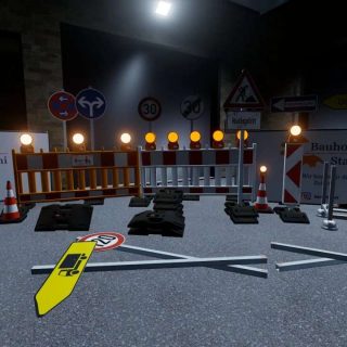 Construction site signs pack v1.0.0.0 - FS25 / FS22 Mod