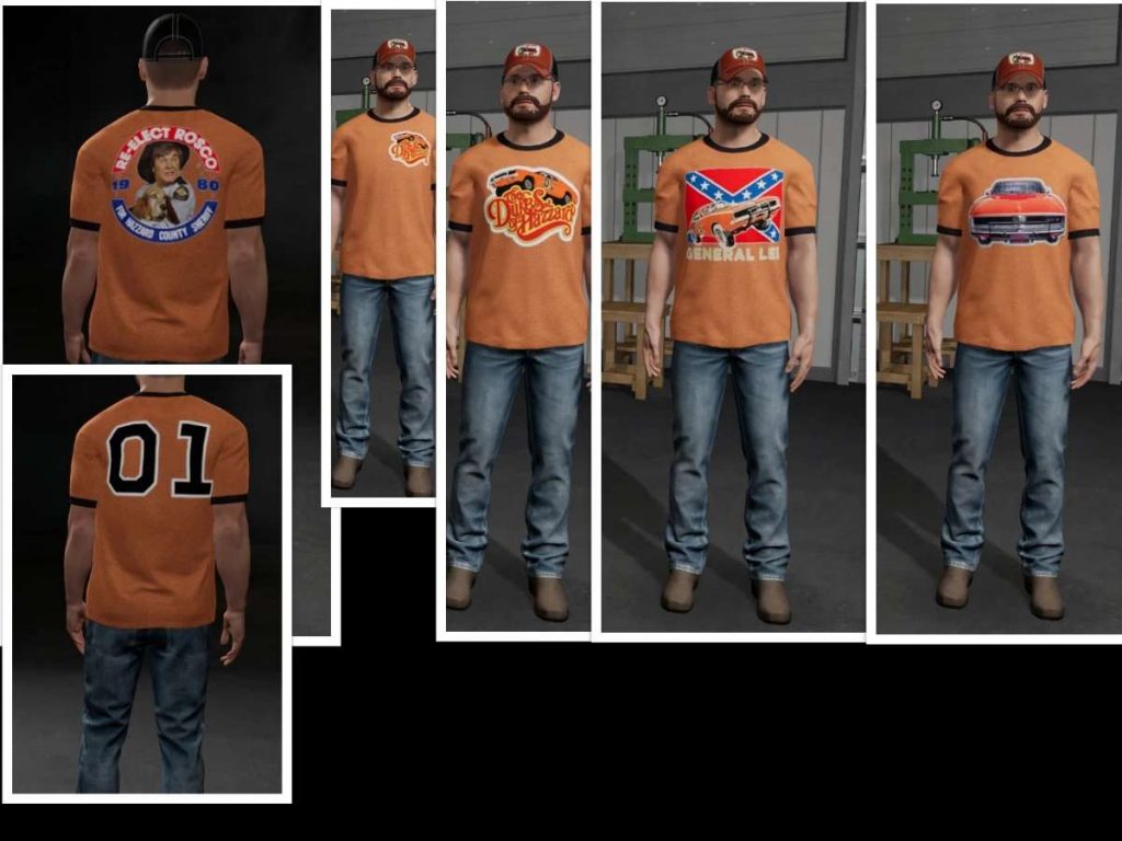 Dukes of Hazzard themed clothing pack v1.0.0.0 - FS25 / FS22 Mod