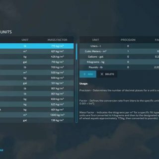 Additional Units v1.0.0.1 - FS25 / FS22 Mod