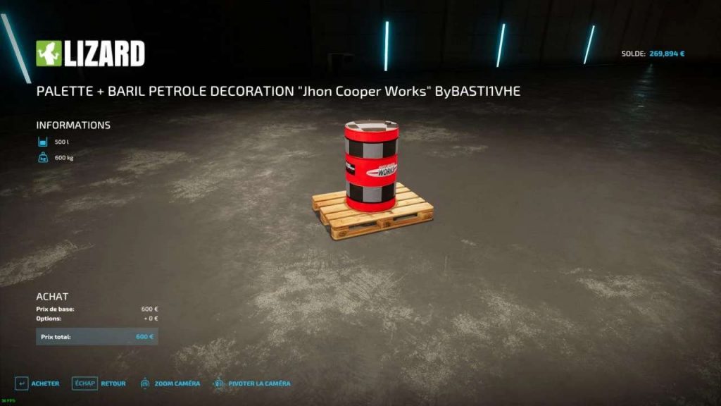 Decorative barrel (oil) v1.1 - FS25 / FS22 Mod