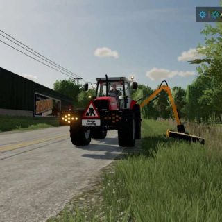 Three point Hedge/Grass warning sign v1.0.0.0 - FS25 / FS22 Mod