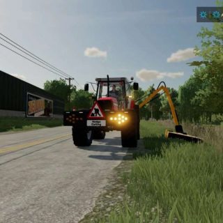 Three point Hedge/Grass warning sign v1.0.0.0 - FS25 / FS22 Mod