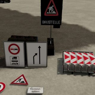 Construction site signs pack 2 v2.0.0.1 - FS25 / FS22 Mod