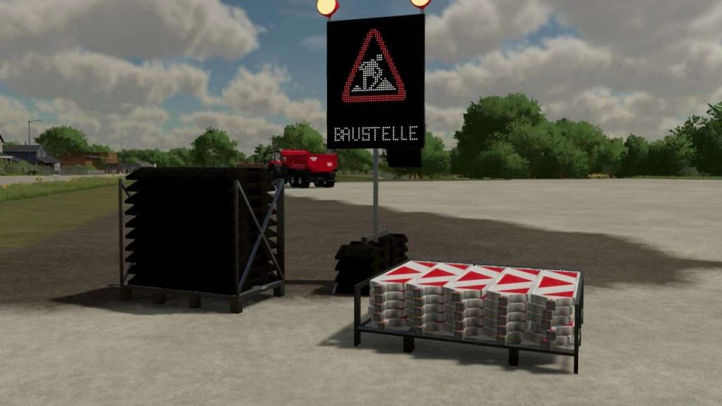 Construction site signs pack 2 v2.0.0.1 - FS25 / FS22 Mod