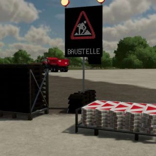 Construction site signs pack 2 v2.0.0.1 - FS25 / FS22 Mod