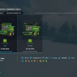 John Deere Combine Pack v1.0.0.0 - FS25 / FS22 Mod