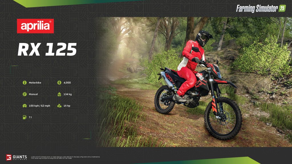 Aprilia RX 125 and More Vehicles in Farming Simulator 25