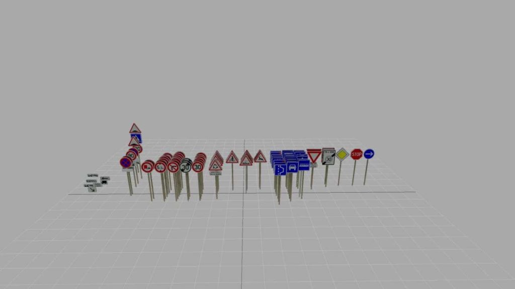 French road signs Prefab V1.1.0.0 - FS25 / FS22 Mod