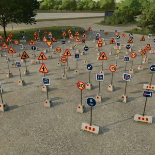 Swedish Road Sign Pack v1.0.0.0 - FS25 / FS22 Mod